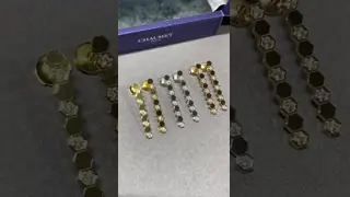 Hexagon Honeycomb Long Drop Dangle Earrings For Women Gold Silver Two‑Tone Available