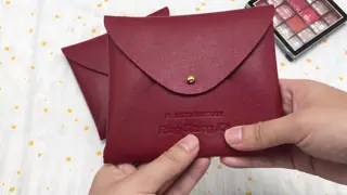 burgundy pu leather envelope pouch with button