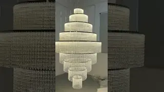 Customized Luxury Hotel Lobby Multi-Tier Crystal Large Chandelier Gold Finish Grand Entrance Lightin