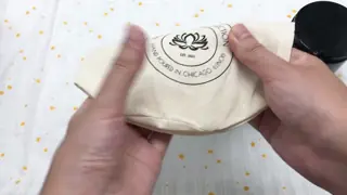 natural muslin cotton drawstring pouch with square bottom