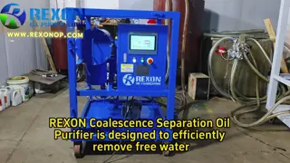 REXON Advanced Coalescing Separator Oil Purifier Machine for Cutting Oil Demo