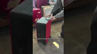 24-Inch Red Spinner Suitcase with Wide Handle and Wet Dry Pocket