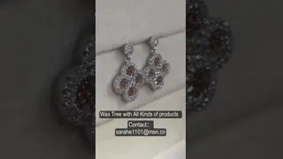 Elegant Lucky Flower 925 Silver CZ Stud Earrings