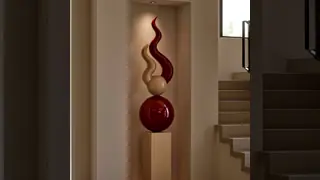 Contemporary Metal Abstract Sculpture Custom Hotel Interior Artwork