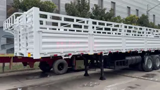 3 axle lorry flat bed side wall trailer