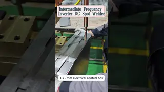 1.2mm Electrical Control Boxes Are Precisely Spot Welded with a Vertical Medium-Frequency Welder