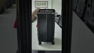 Black Hardside Luggage Set with Corner Protection and Trolley Handle