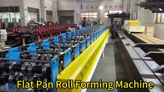 Flat pan roof panel roll forming machine
