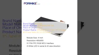 High Resolution IPS TFT Display Module NT35510 Driver