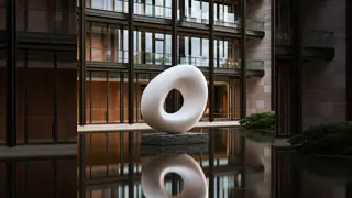 Outdoor White Abstract Metal Sculpture for Hotel Garden Landscape Art