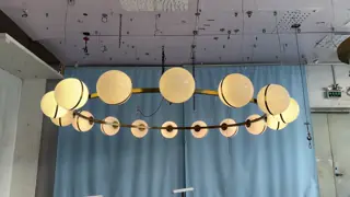 Modern Golden Chandelier Home Decoration Bedroom Living Room LED Ring Glass Pearl Hanging Lamp