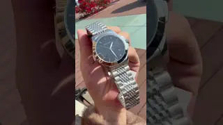 Minimal Dark Dial Stainless Steel Men Watch Business Casual Waterproof Wristwatch