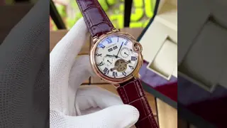 Rose Gold Leather Tourbillon Watch
