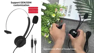 AQ150 Head mounted wired headphones with microphone