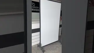 Rolling Room Divider: Magnetic Whiteboard Front, Fabric Rear.
