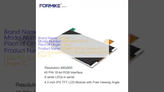 High Resolution IPS TFT Display Module NT35510 Driver