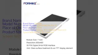7 Inch TFT LCD Display 800x480 RGB Module Review