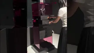 Luxury Pink Minimalist Glass Storage Cabinet for Home