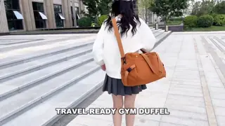 Spacious Orange Gym Duffel Bag for Travel and Weekend Trips