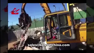 Fixed Scrap Metal Baler Logger with feeding grab