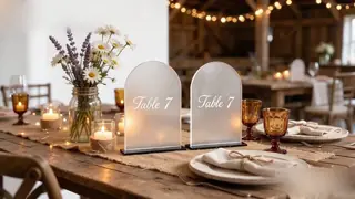 Frosted Arch Acrylic Wedding Table Number Sign