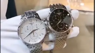 Men Chronograph Business Watch Silver Stainless Steel Bracelet White Black Dial Dress Wristwatch Eid