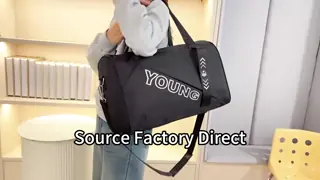 Black Large Capacity Travel Duffel Bag for Gym and Weekend Trips