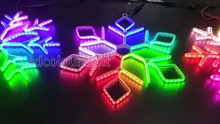 LED Snowflake Design Lights | 3 Different Designs, RGB DMX Control, IP65 Waterproof, Outdoor Festive