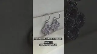Elegant 925 Silver Lucky Flower Earrings Peach Pink CZ