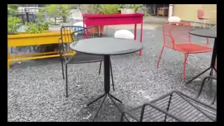 Durable Round outdoor Metal Patio Table Weather Resistant Design