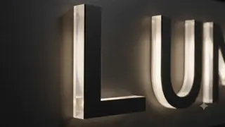 Beveled Side-Lit Acrylic LED Letters for Cosmetics Counter