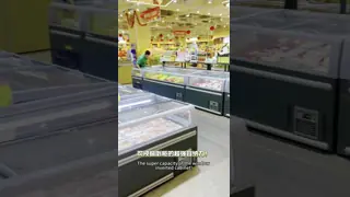Island freezer commercial display freezer with sliding glass door