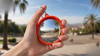 Acrylic convex mirror keychain pendant