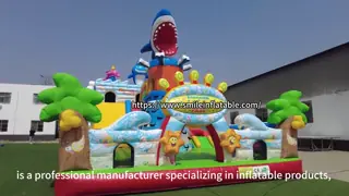 Giant Shark Obstacle Course Commercial Rental Bouncer