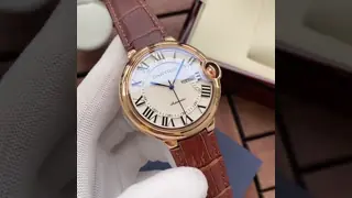 Wholesale Men's Automatic Watch Rose Gold White Dial Brown Leather Day Date | OEM Custom