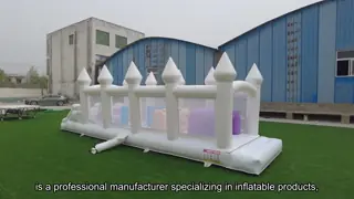 Elegant White Wedding Inflatable Obstacle Course for Events