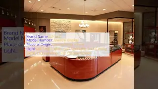 Luxury Red Wood Jewelry Store Display Fixtures