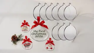Clear Round Acrylic Christmas Ornament