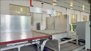 Sponge Strip Block Automatic PLC Vertical Cutting with a rotating worktable and double bevel knife
