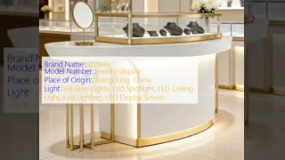 Luxury White Gold Jewelry Display Case Modern Retail Design
