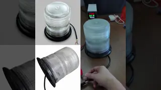 Multi-color LED beacon warning light with clear PC polycarbonate lens