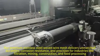 Stainless steel mesh is being woven in the workshop.