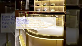 Luxury Curved Jewelry Island Display Case with LED Lighting