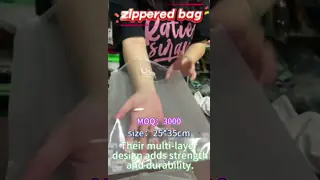 One side is transparent and the other side is matte zipper bag display.