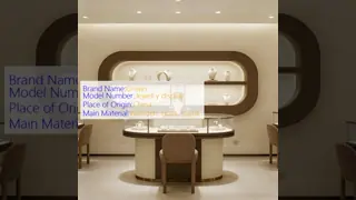 Custom Golden LED Jewelry Showcase for Luxury Retail