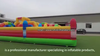 Commercial Rainbow Crayon Obstacle Course Rental