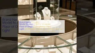 Luxury Black and Gold Jewelry Display Kiosk 360 Showcase