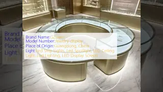 Luxury Gold Jewelry Display Showcase with LED Lighting