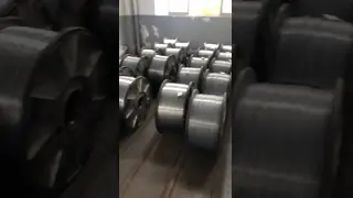 A large quantity of annealed wire packed in I-beam rollers