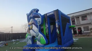 Commercial Grade Blue Hero Inflatable Bouncer Combo